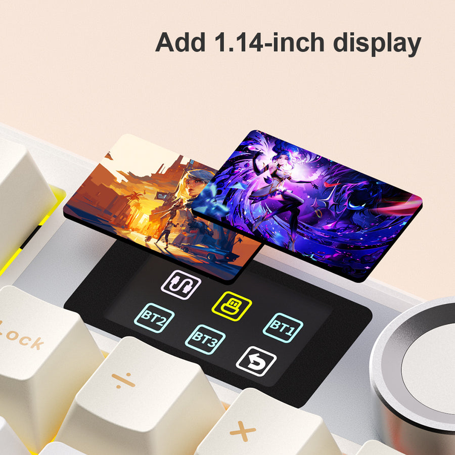 Aula F108 Pro Full-Size Mechanical Keyboard With Smart Screen (In ...