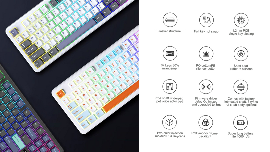 AULA F87 Pro Gasket Mechanical Keyboard-Color-Random Blind Box – Aula Inno